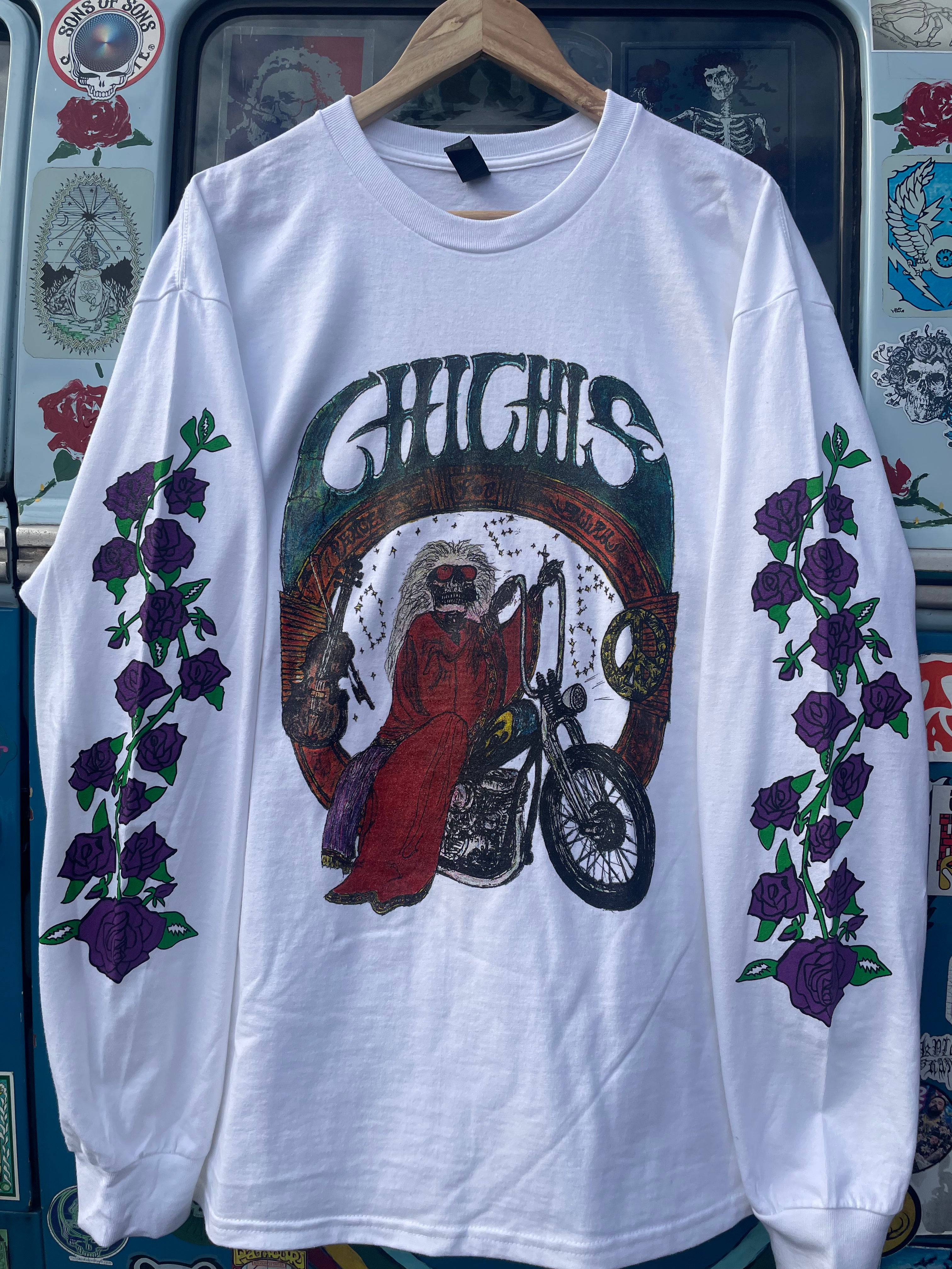 Peace Biker White Long Sleeve – CHI-CHI'S